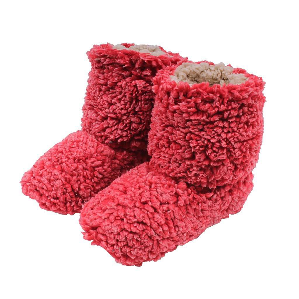 Live Oak Sherpa Fleece Booties in Cranberry and Oatmeal – Country Club Prep