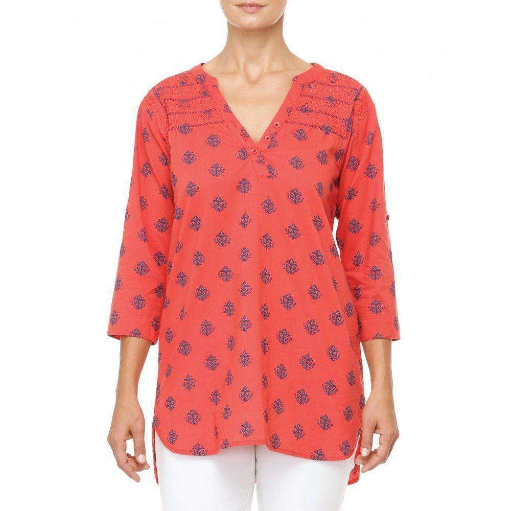 Hatley Classic Tunic in Coral Thistle – Country Club Prep